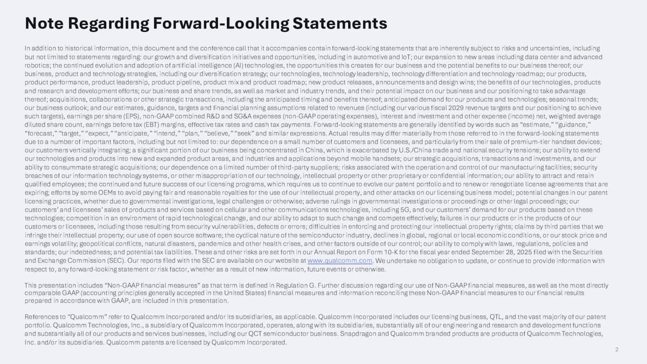 QUALCOMM Incorporated 2025 Q4 - Results - Earnings Call Presentation (NASDAQ:QCOM) 2025-11-05 ...