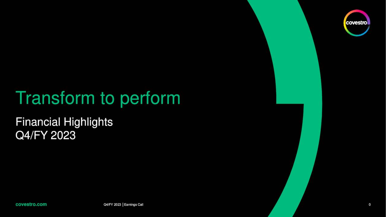 Covestro AG 2023 Q4 - Results - Earnings Call Presentation (OTCMKTS:CVVTF) | Seeking Alpha