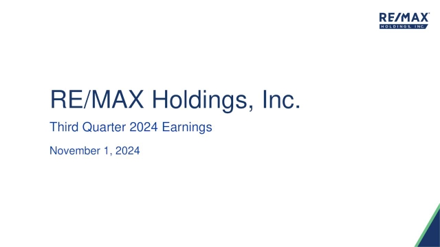 RE/MAX Holdings, Inc. 2024 Q3 - Results - Earnings Call Presentation ...
