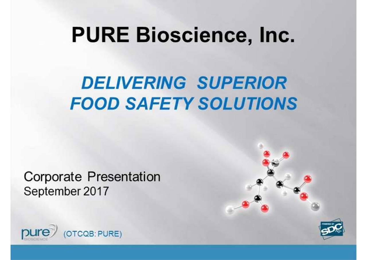 PURE Bioscience (PURE) Presents At SeeThruEquity and RHK Capital 2017 Disruptive Growth Company ...
