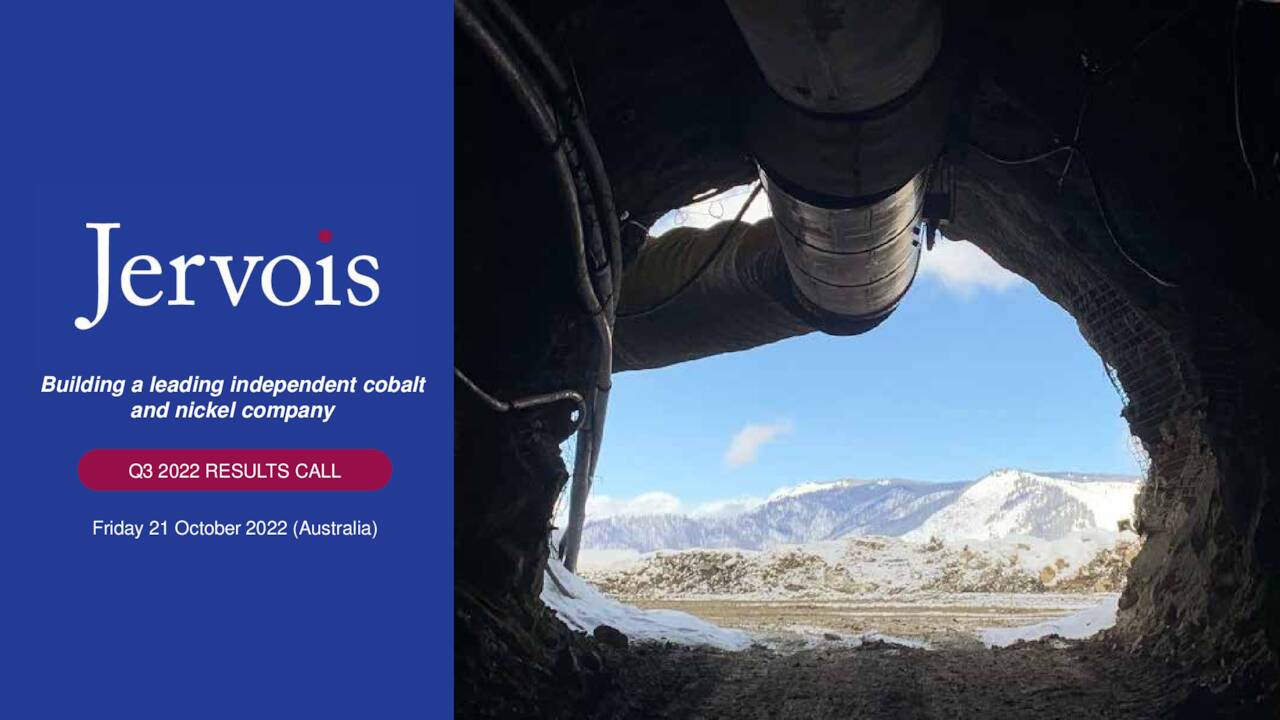 Jervois Global Limited 2022 Q3 - Results - Earnings Call Presentation ...