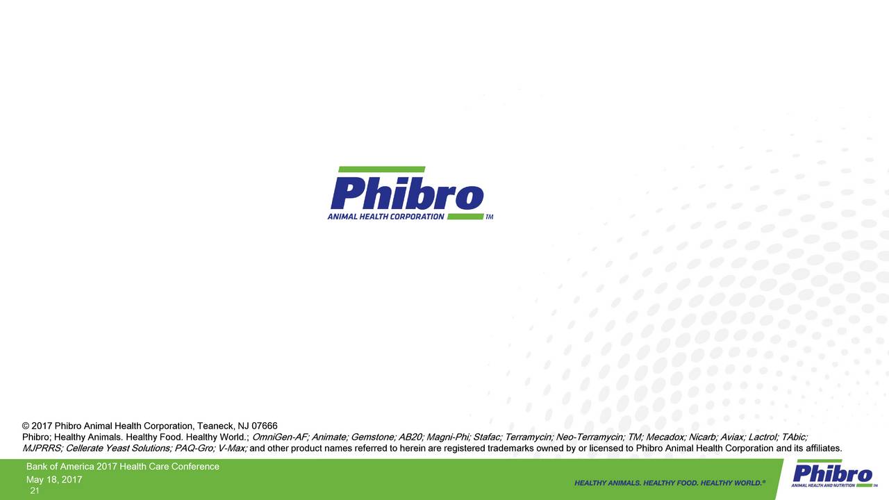 Phibro Animal Health (PAHC) Presents At Bank of America Merrill Lynch ...