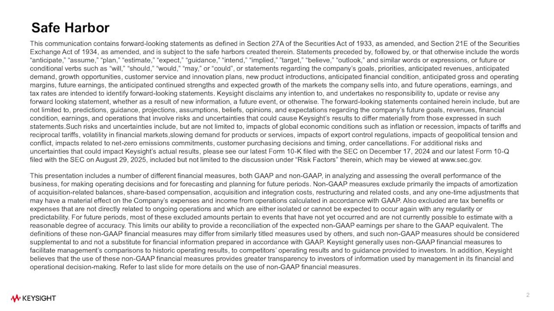 Keysight Technologies, Inc. 2025 Q4 - Results - Earnings Call Presentation (NYSE:KEYS) 2025-11 ...