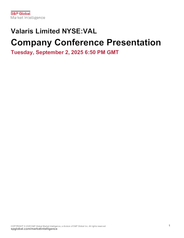 Valaris Limited (VAL) Presents at Barclays 39th Annual CEO Energy-Power ...