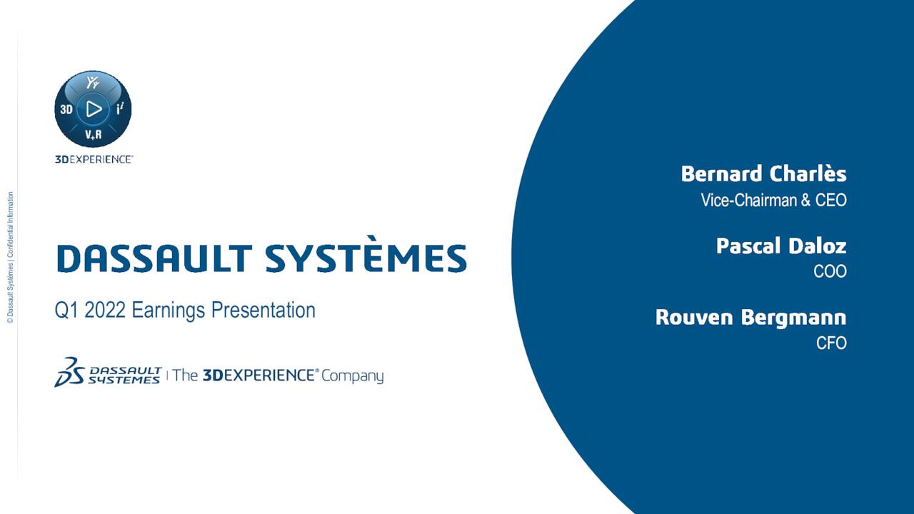 Dassault Systèmes SE 2022 Q1 - Results - Earnings Call Presentation (OTCMKTS:DASTY) | Seeking Alpha