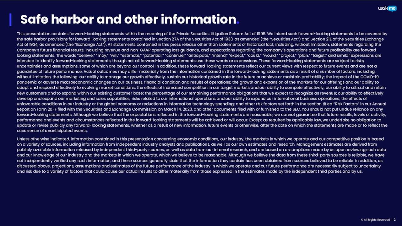 WalkMe Ltd. 2023 Q2 - Results - Earnings Call Presentation (NASDAQ:WKME ...