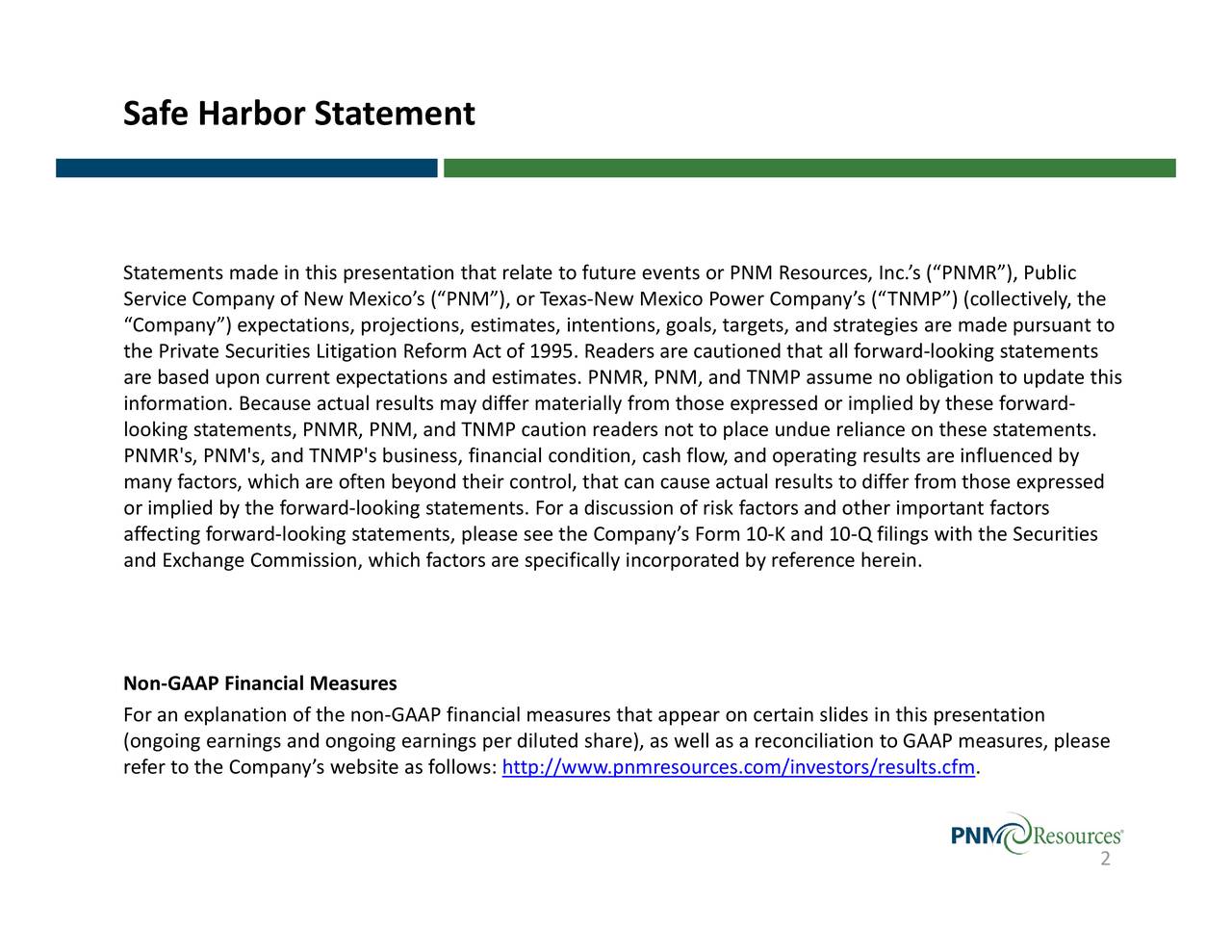 PNM Resources, Inc. 2018 Q2 - Results - Earnings Call Slides (NYSE:TXNM) | Seeking Alpha