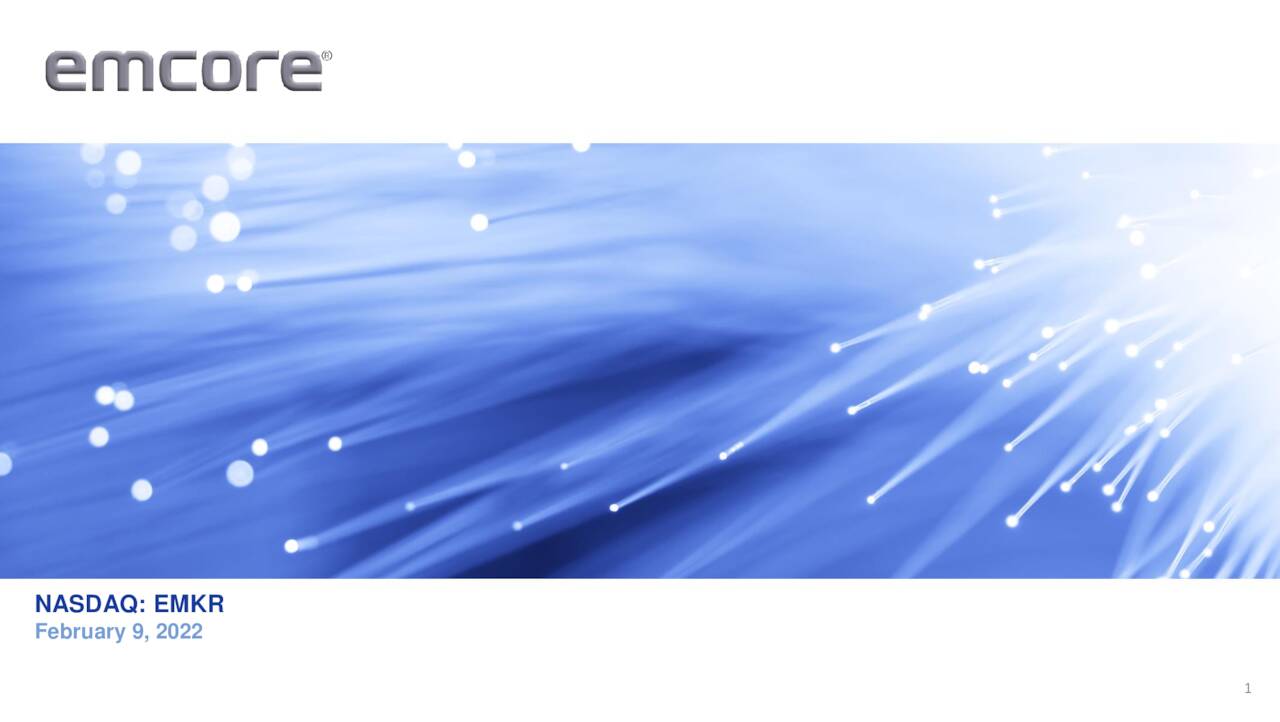 EMCORE Corporation 2022 Q1 - Results - Earnings Call Presentation ...