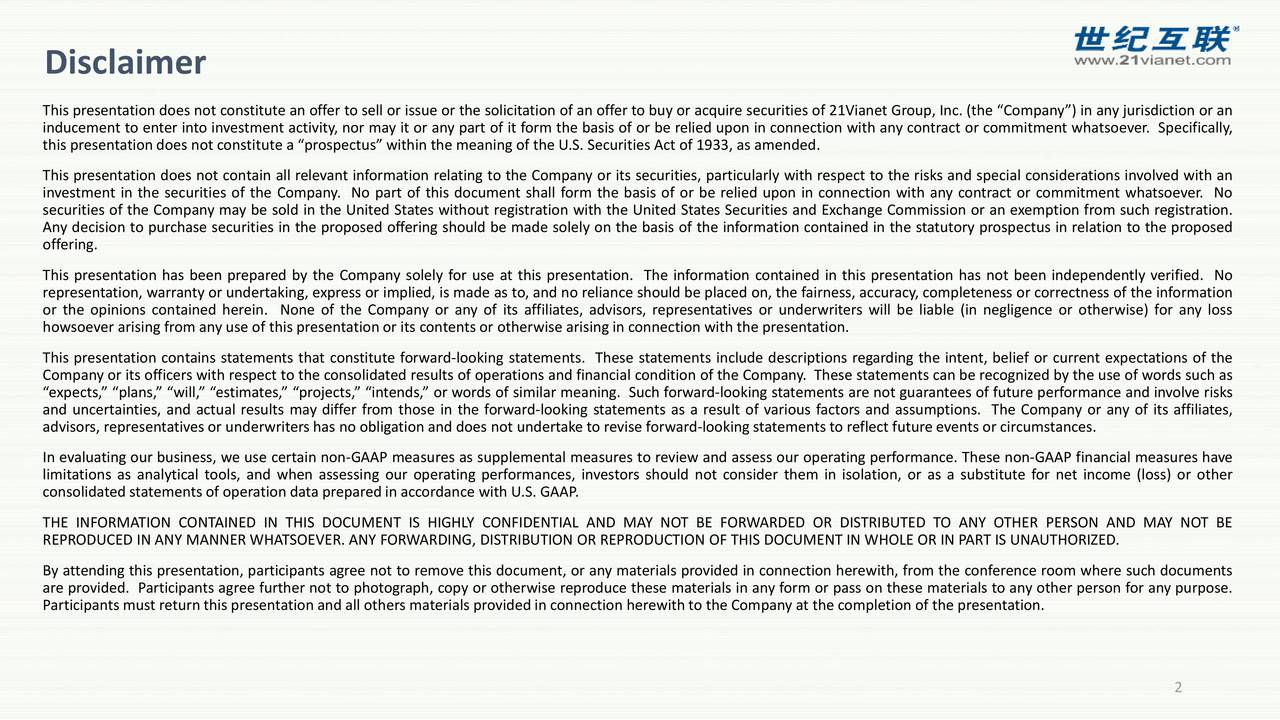 21Vianet Group 2018 Q2 - Results - Earnings Call Slides (NASDAQ:VNET) | Seeking Alpha