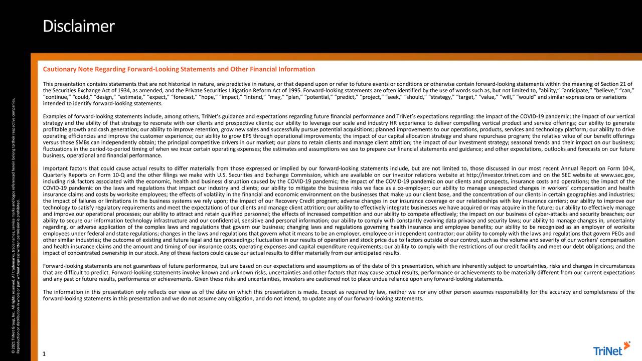 TriNet Group, Inc. 2021 Q2 - Results - Earnings Call Presentation (NYSE ...