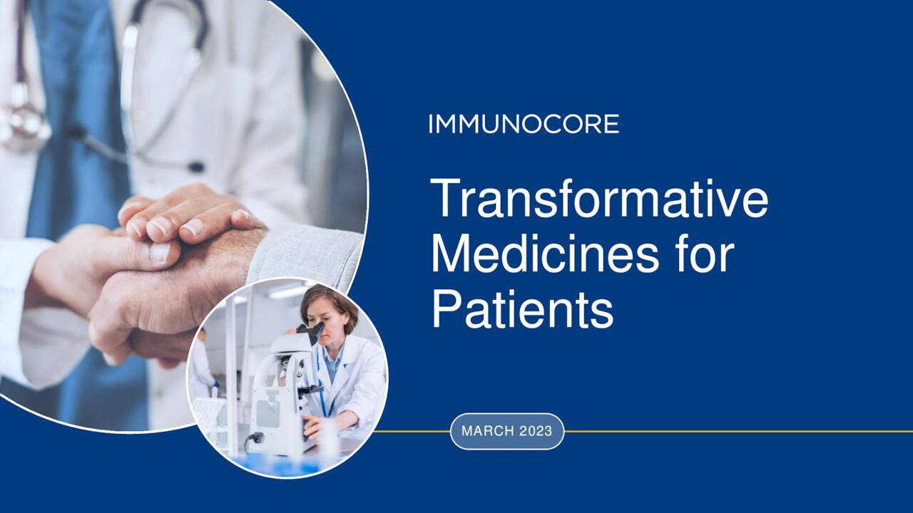 Immunocore (IMCR) Investor Presentation - Slideshow (NASDAQ:IMCR ...